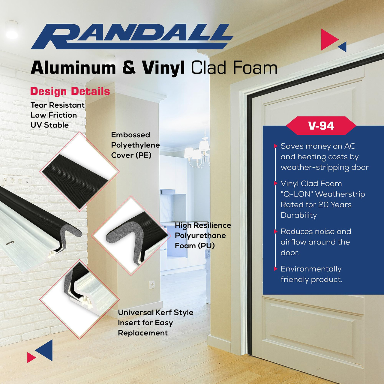 Randall Manufacturing Mill Aluminum and Black Q-LON Door Kit 84" V-94