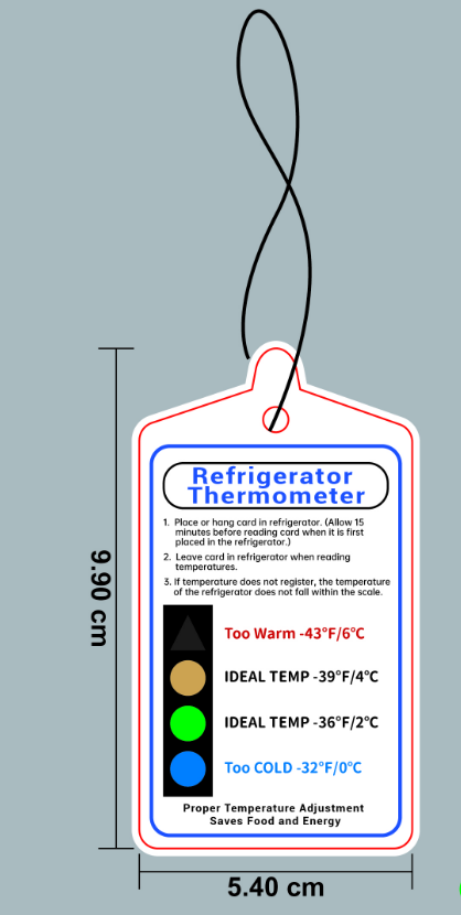Conserve Smart Refrigerator Temperature Card - Case of 100 Minimum