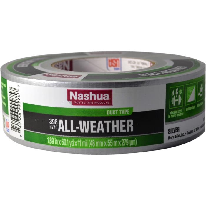 Nashua All-Weather HVAC Duct Tape Silver Color 1.89" x 60yd 398 - Case ...