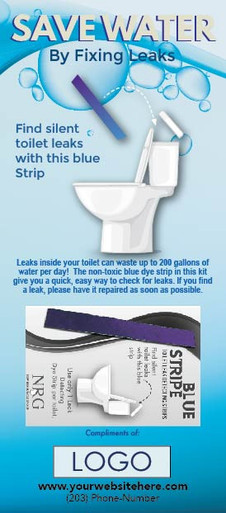 Custom Card Single Blue Stripe Silent Toilet Leak detecting Strip pack ...
