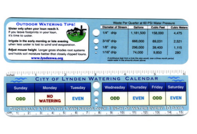 Custom Print Outdoor Watering Calendar Ruler