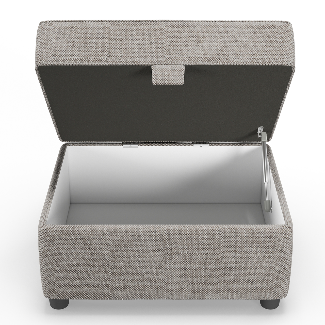 Edgar Silver Fabric Storage Footstool | The Online Sofa Shop