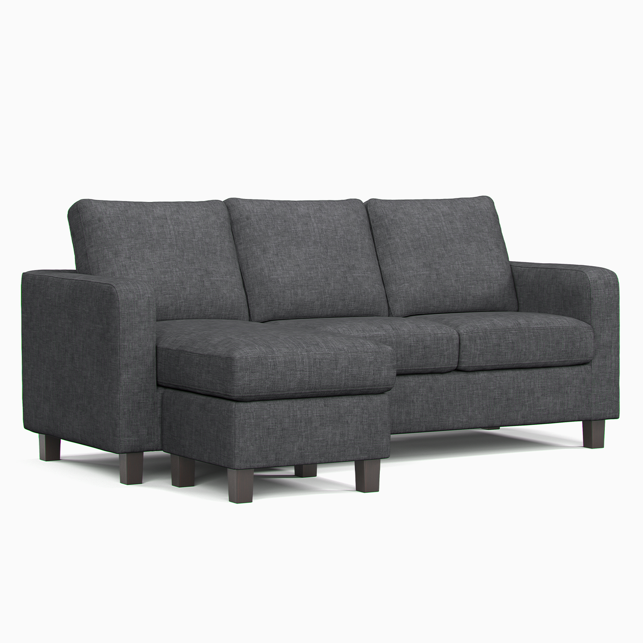 York Grey L Shaped 3 Seater Reversible Corner Sofa Turin Fabric | The ...