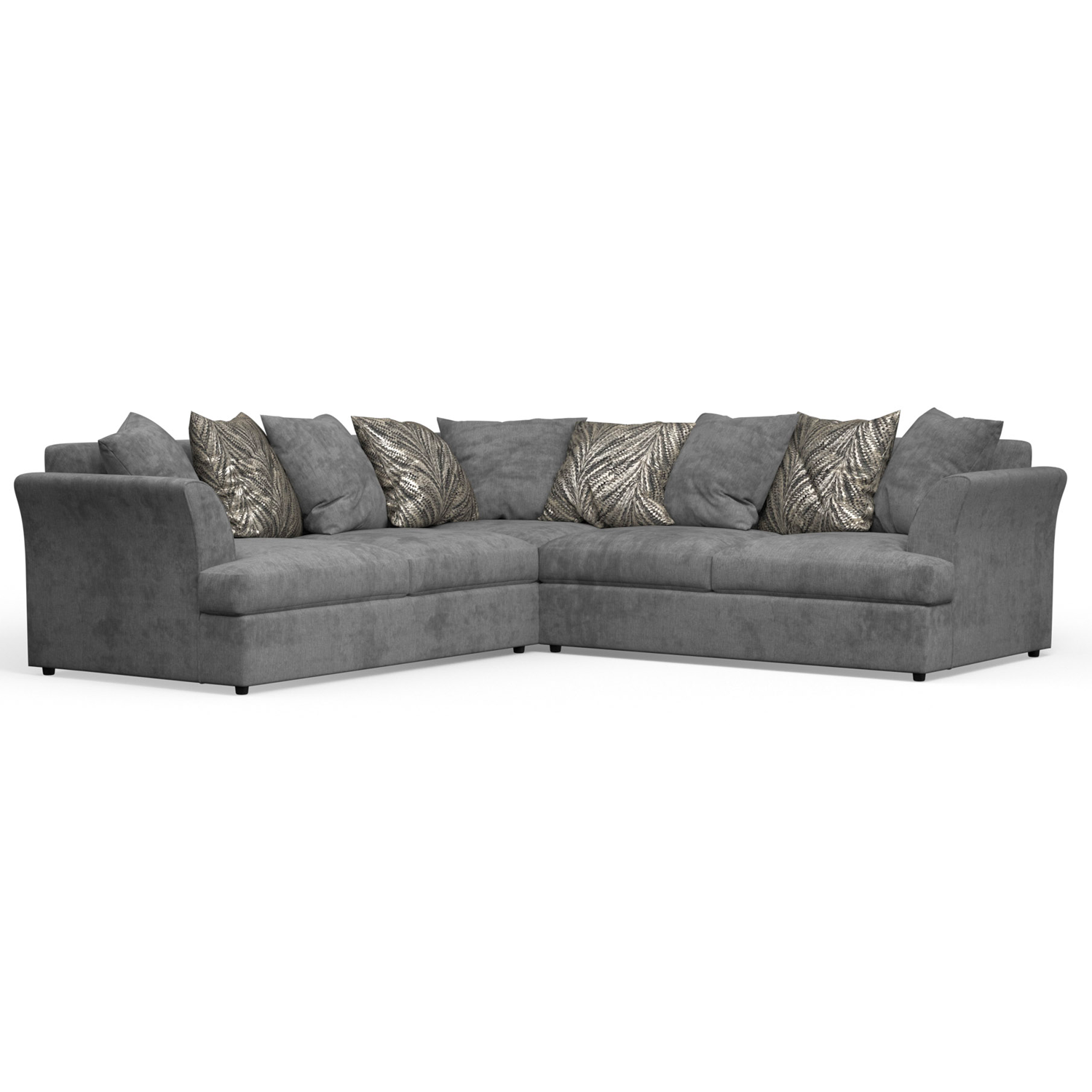 Mellor's L Shaped Corner Sofa Grey Chenille | The Online Sofa Shop
