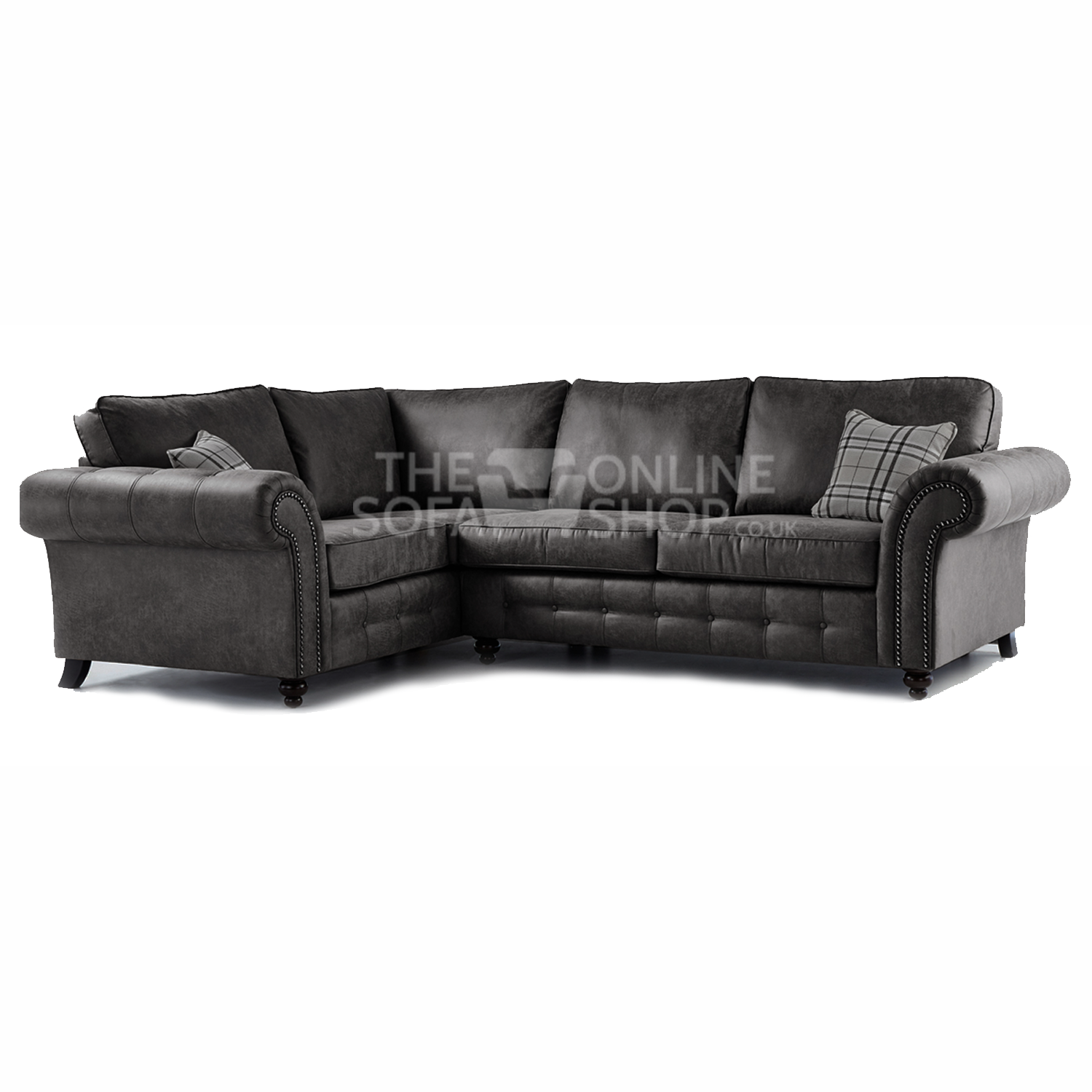 Oakland Leather 4-Seater Corner Sofa | Tan Leather or Grey