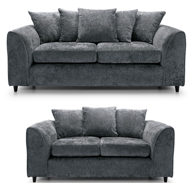 Monaco Chenille 3 + 2 Sofa Suite Scatter Back | The Online Sofa Shop
