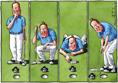 26435982-Peter Brookes cartoon showing David Cameron trying to putt a ...