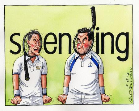26435741-Peter Brookes cartoon refering to the tennis championships at ...
