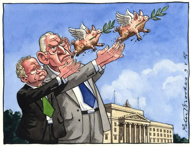 39598996-Peter Brookes cartoon dated 09. 05. 2007, showing Irish ...