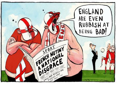 26515551-Morten Morland cartoon of England fans reading of the plight ...