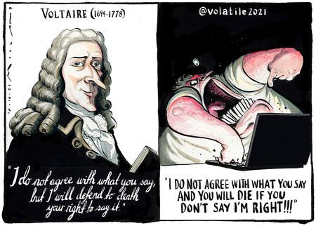 39199798-Morten Morland_Cartoon_18_10 Voltaire v Volatile cartoon for ...