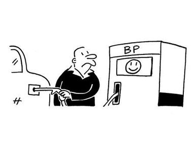 26258262-30. 10. 2013. Times cartoon by David Haldane - BP. A man ...
