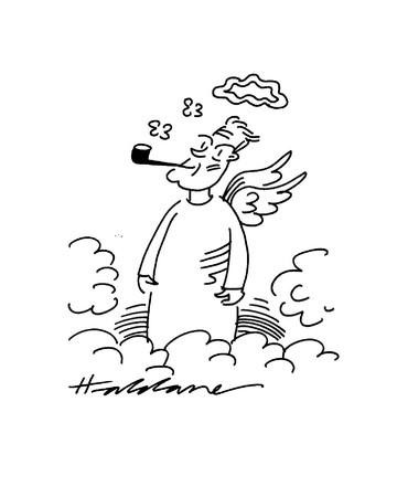 27190995-Angel smoking a pipe - The Times | Newsprints