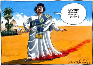 26436554-Libya s leader, Colonel Gaddafi in the desert dressed in ...