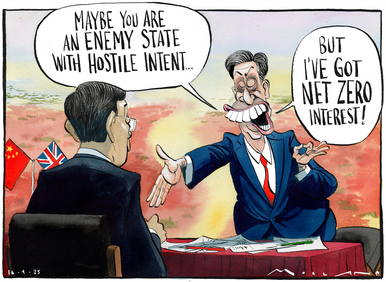 40272863-Morten Morland Cartoon. 15/04/2025. 'Maybe you are an enemy ...