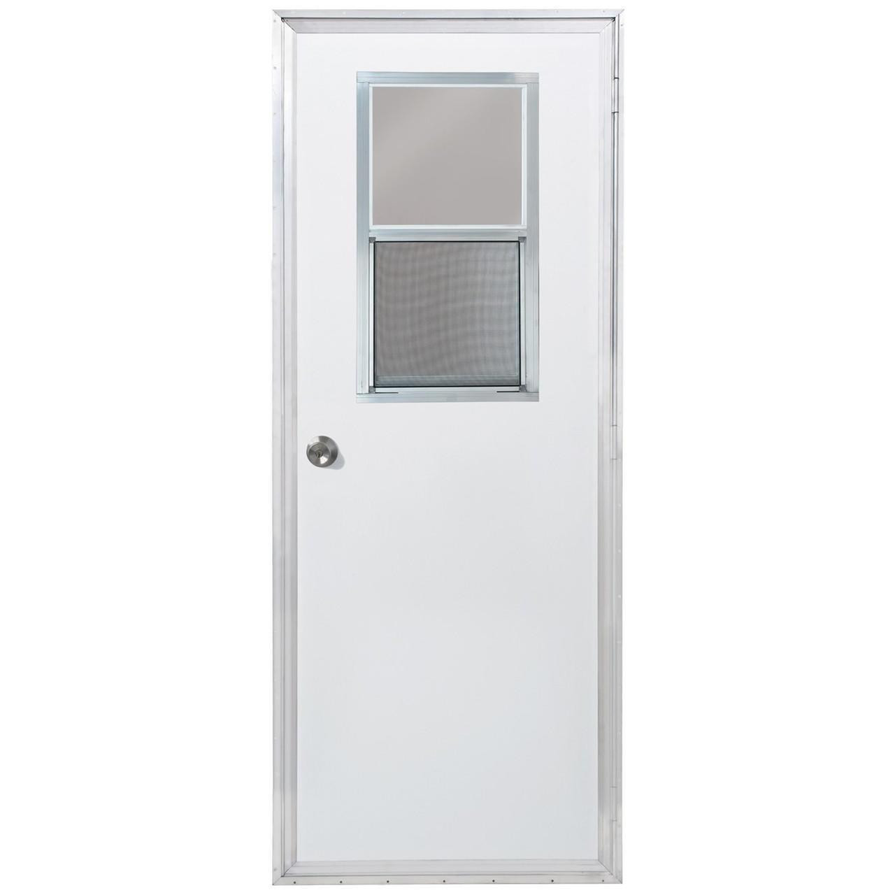 30" x 76" Mobile Home Outswing Door with Vertical Sliding Window ...