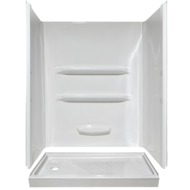 Lyons Elite 60" x 30" Fiberglass Shower Replacement Kit with 69" Elite ...