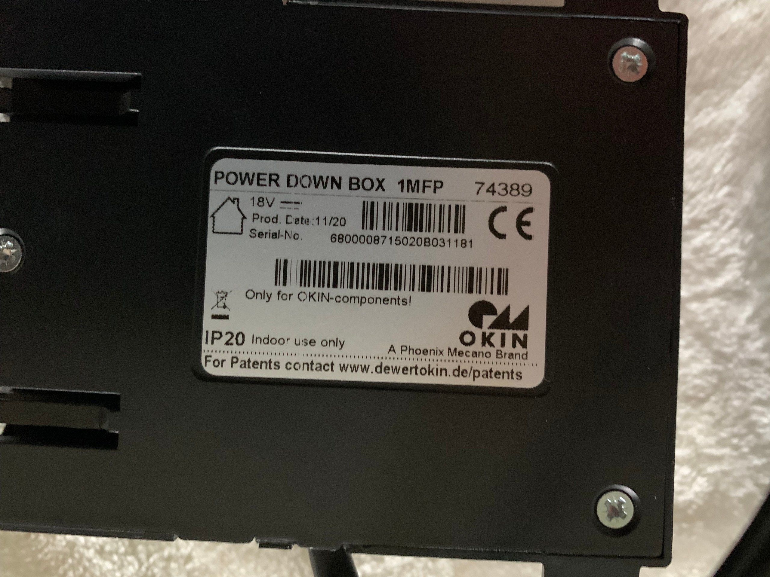 OKIN Power Down Box 1MFP 74389