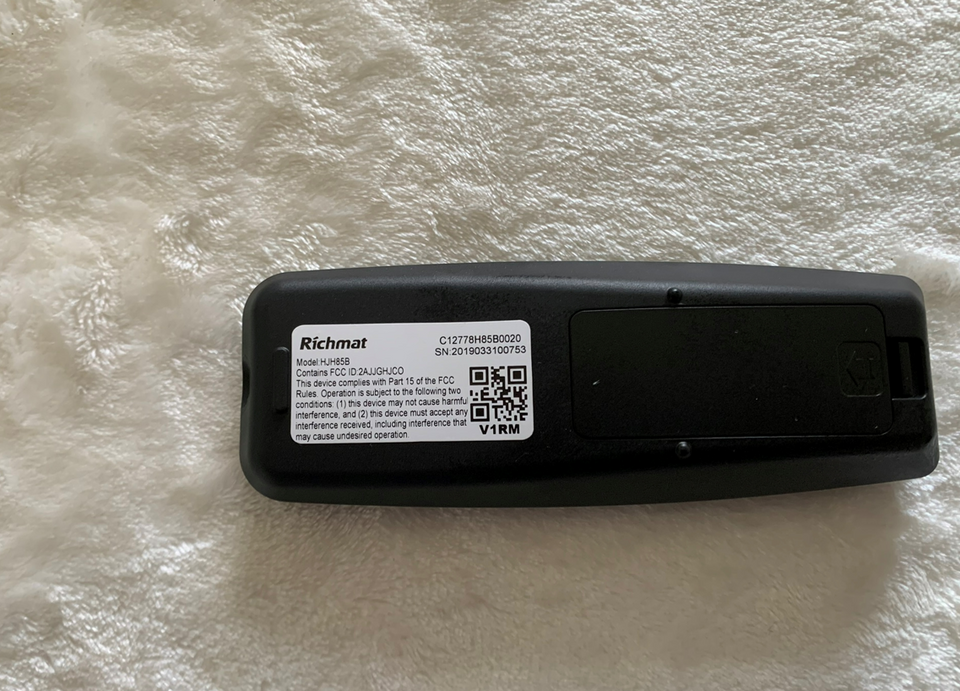 Richmat HJH85B Black Remote Control