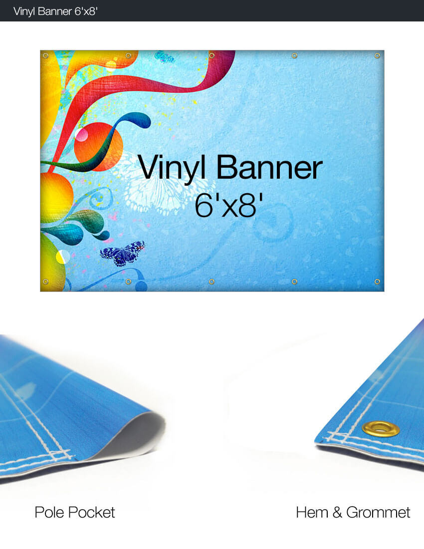 Outdoor Vinyl & Fabric Banners 6'X8' | Upload Custom Print Banner