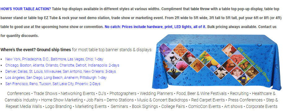 Table Top Displays and Banners | Pop up Stand - exponetusa.com