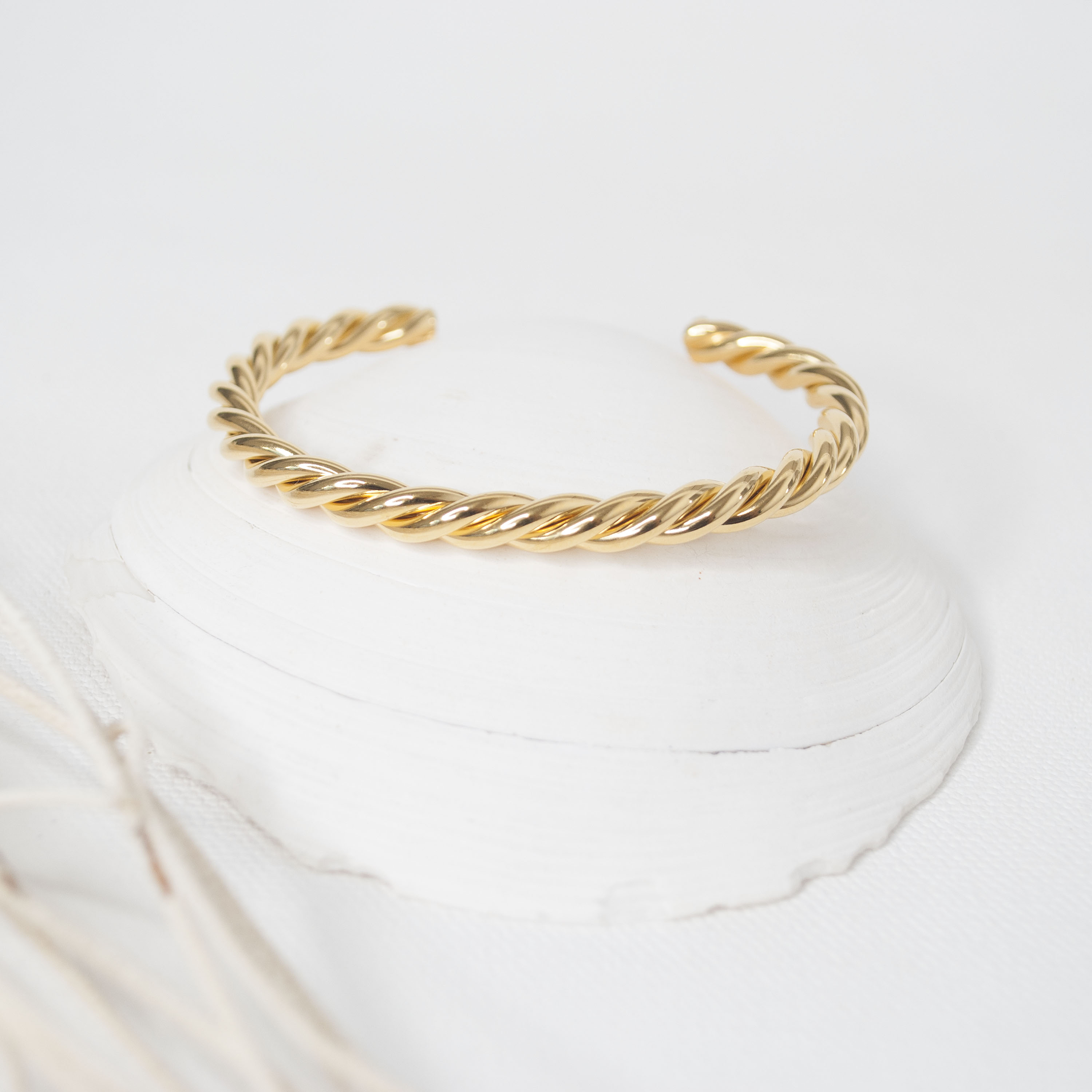 Gold Twisted Rope Cuff Bracelet - Leander D'Ambrosia, LLC