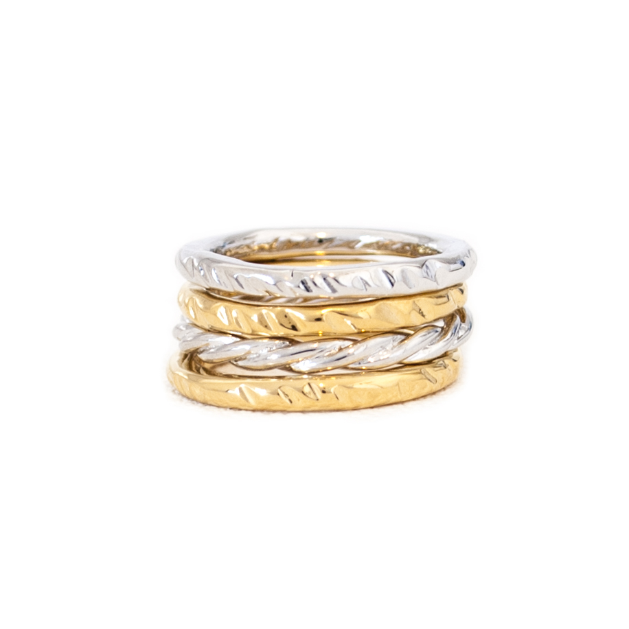 Gold Hammered Stacking Ring: Choose from Gold or Silver