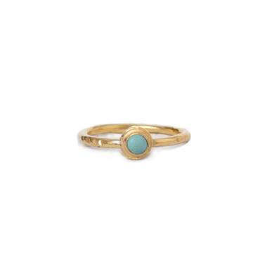 Gold Turquoise Iota Stacking Ring - Leander D'Ambrosia, LLC