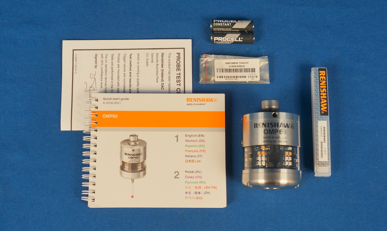 Renishaw OMP60 Machine Tool Probe & A-5000-3712 M4 Ruby Tip Ceramic Styli