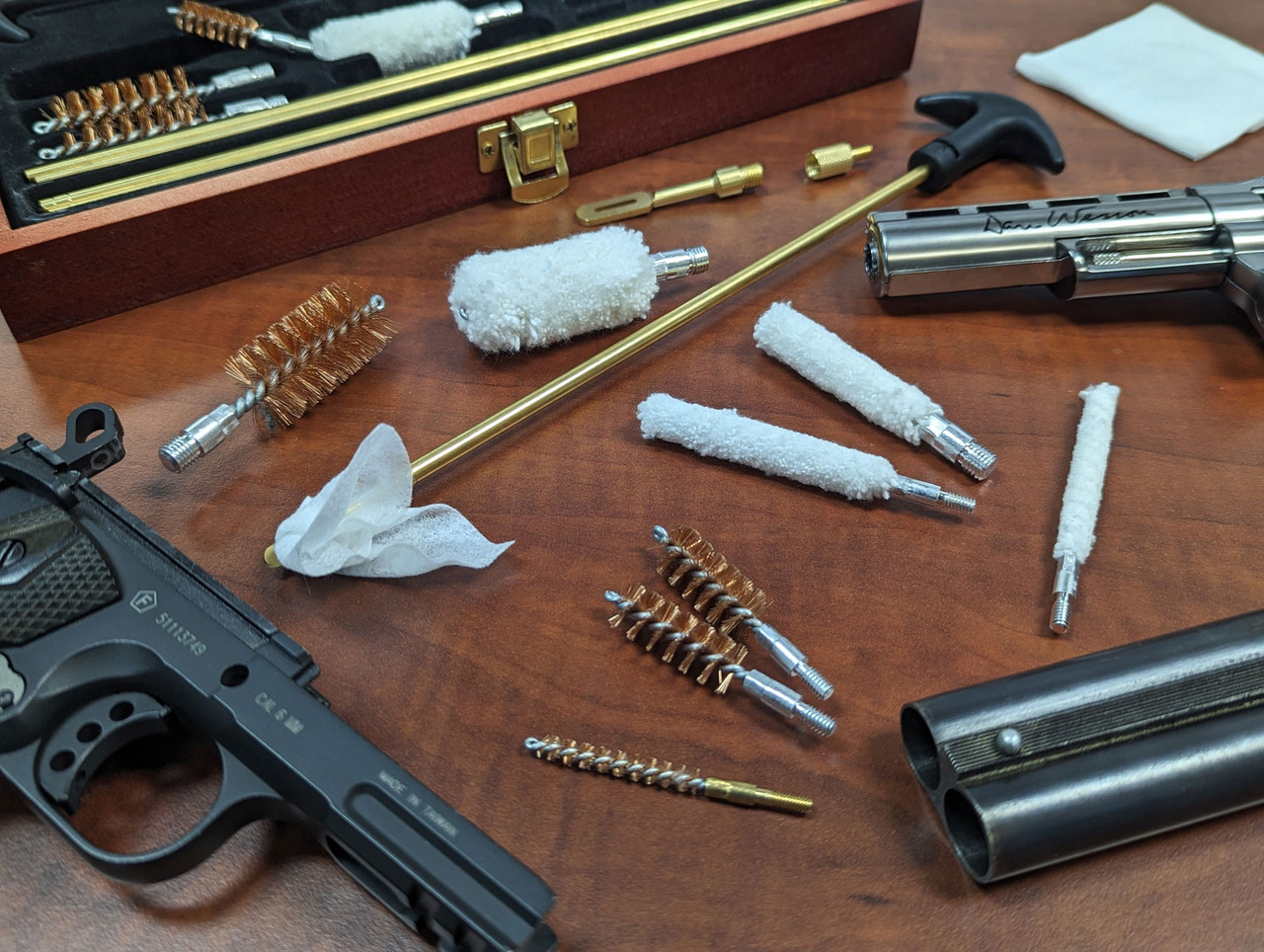 50 Piece Universal Gun Cleaning Kit in Wooden Storage Case - J&L Self ...