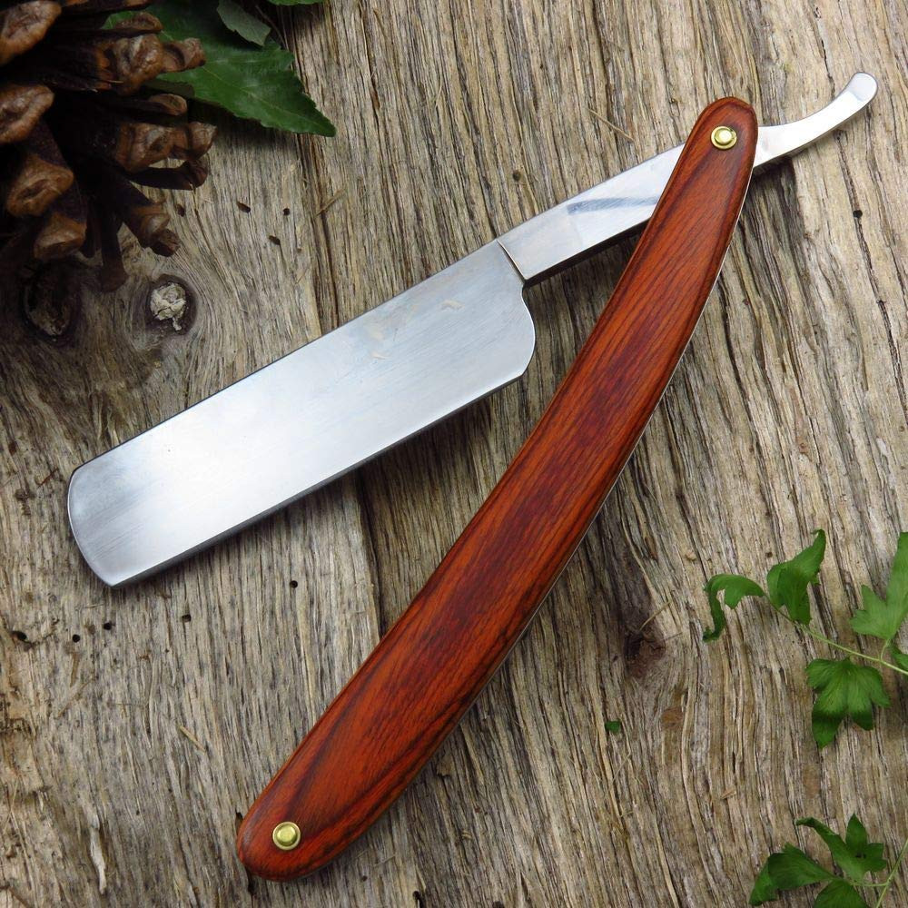 Wood Handle Straight Razor - J&L Self Defense Products