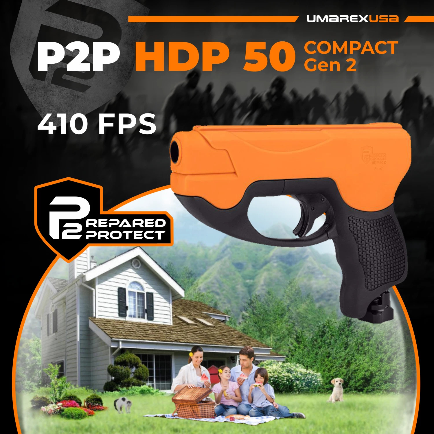 Umarex P2P HDP 50 Compact Gen 2 .50 Cal CO2 Less Lethal Pistol Kit | J ...