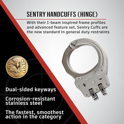 ASP Sentry Hinge Handcuffs and Key - 56500 - J&L Self Defense Products