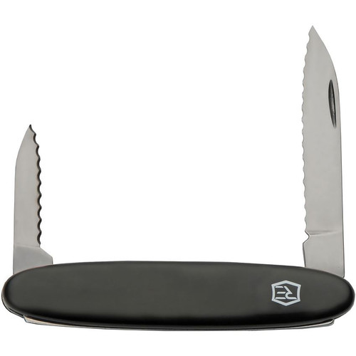 Rite Edge Serrated 2 Blade 3.25" Carry Knife - Black