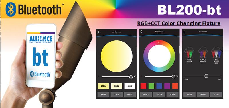 BL200-BT Brass Bullet Up Light | Alliance Outdoor Bluetooth Lights