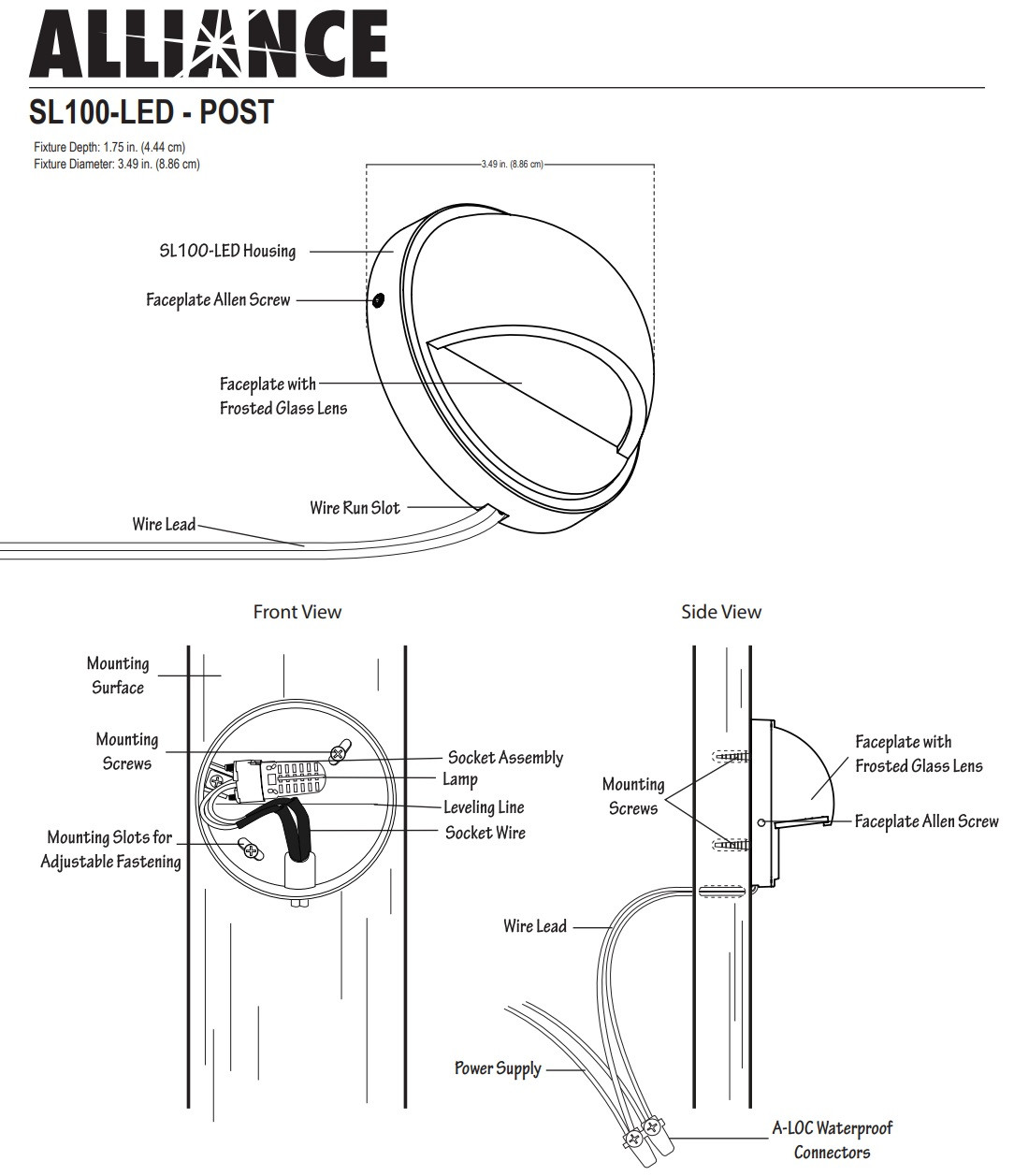 SL100-LED Step Light | Alliance Outdoor Ledge Lights