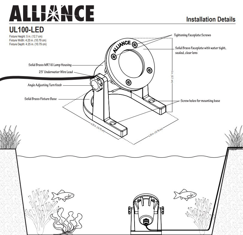 UL100 Underwater Light | Alliance Outdoor Underwater Lights
