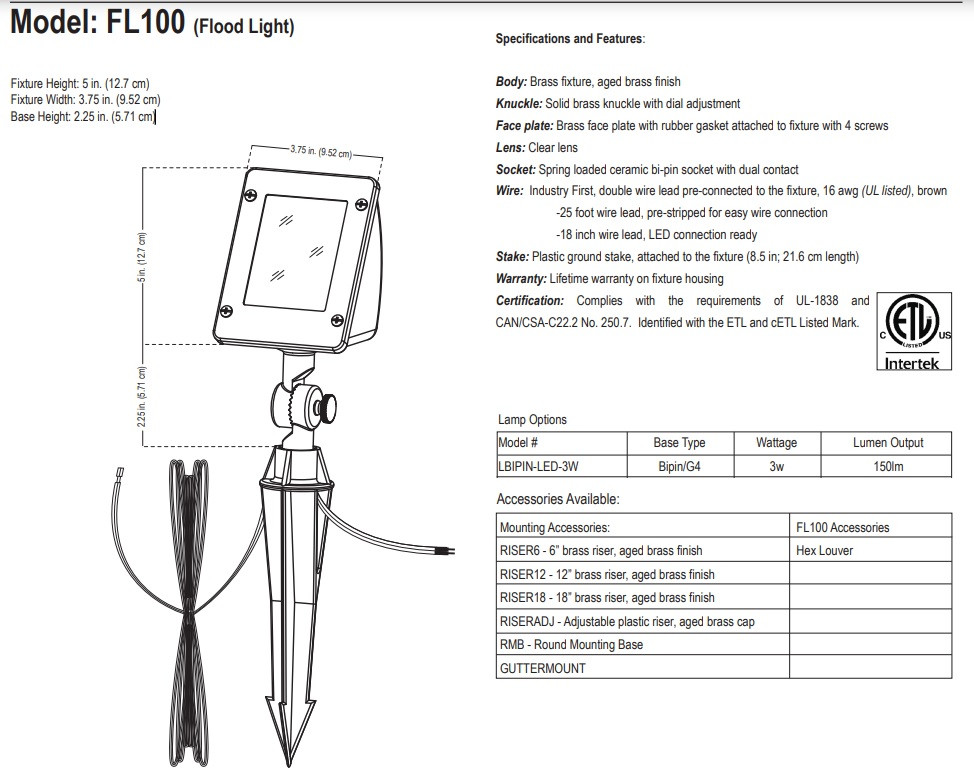FL100 Flood Light | Alliance Outdoor Flood Lights