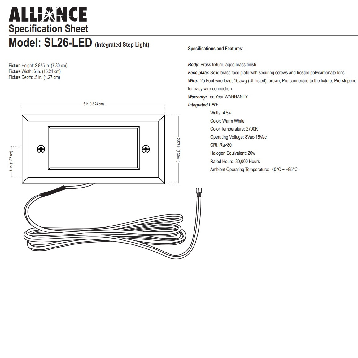 SL26-LED Step Light | Alliance Outdoor Surface Mount Step Lights