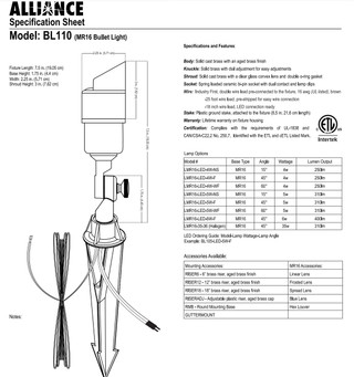BL110 Brass Bullet Up Light | Alliance Outdoor Bullet Lights