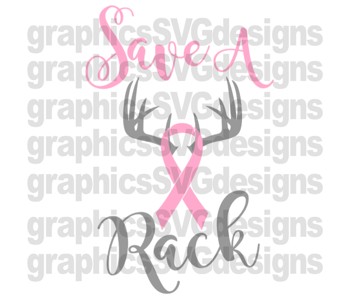 Save A Rack Cancer Pink Ribbon DIGITAL DOWNLOAD- SVG,DXF