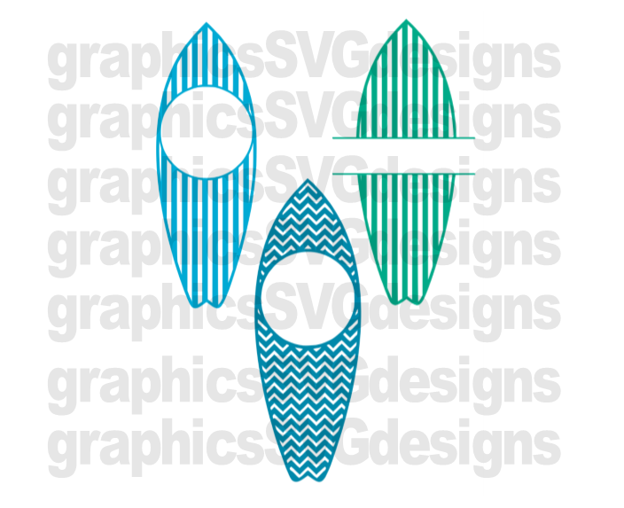 Surfboard Monogram DIGITAL DOWNLOAD- SVG,DXF