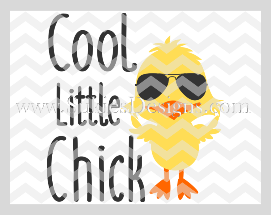 Cool Little Chick SVG, DXF, PNG SVG,DXF, PNG