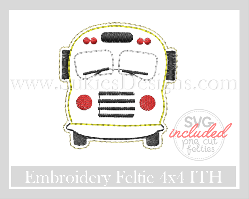 School Bus Feltie Machine Embroidery Design