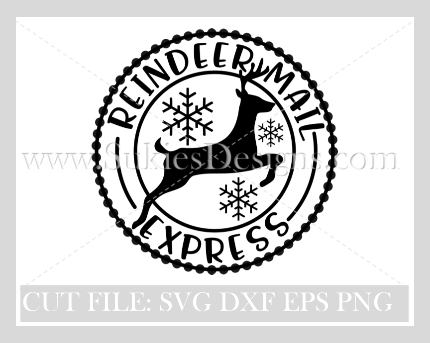 Reindeer Mail Express DIGITAL DOWNLOAD- SVG,DXF, PNG