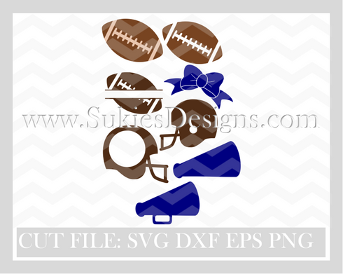 Football monogram SVG, DXF, PNG EPS