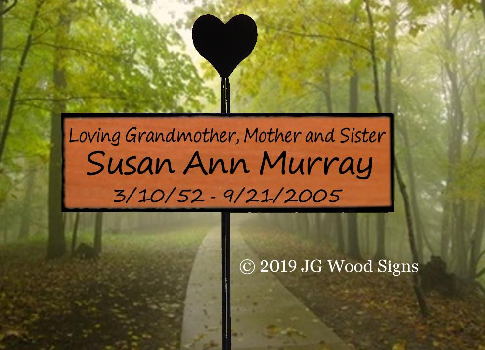 Custom Wooden Cross marker Heart Sign Post Option