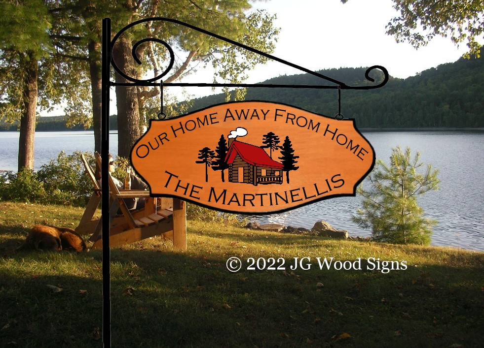 Beach Lake Cabin Signs with Beach Lake and Cabin graphics