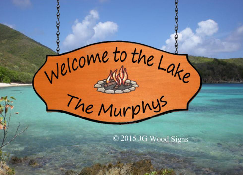 Camp Signs Personalized with your text. Awesome Campfire