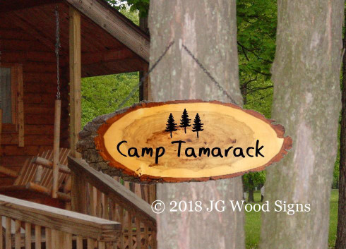 Wood Slab Signs have a natural rustic feel JGWoodSigns